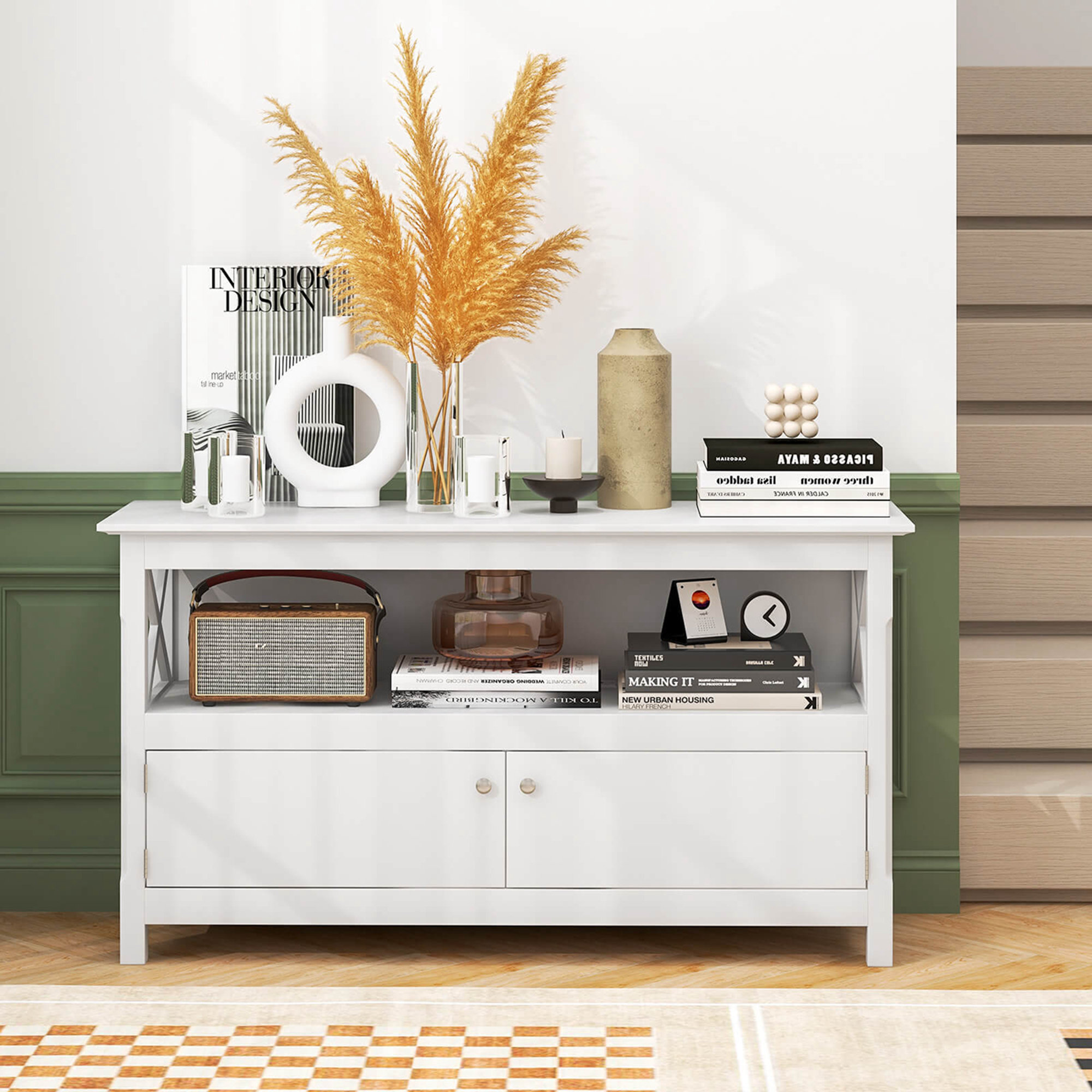 Lark Manor™ Free Standing Tv Cabinet Wooden Console Tv Media ...