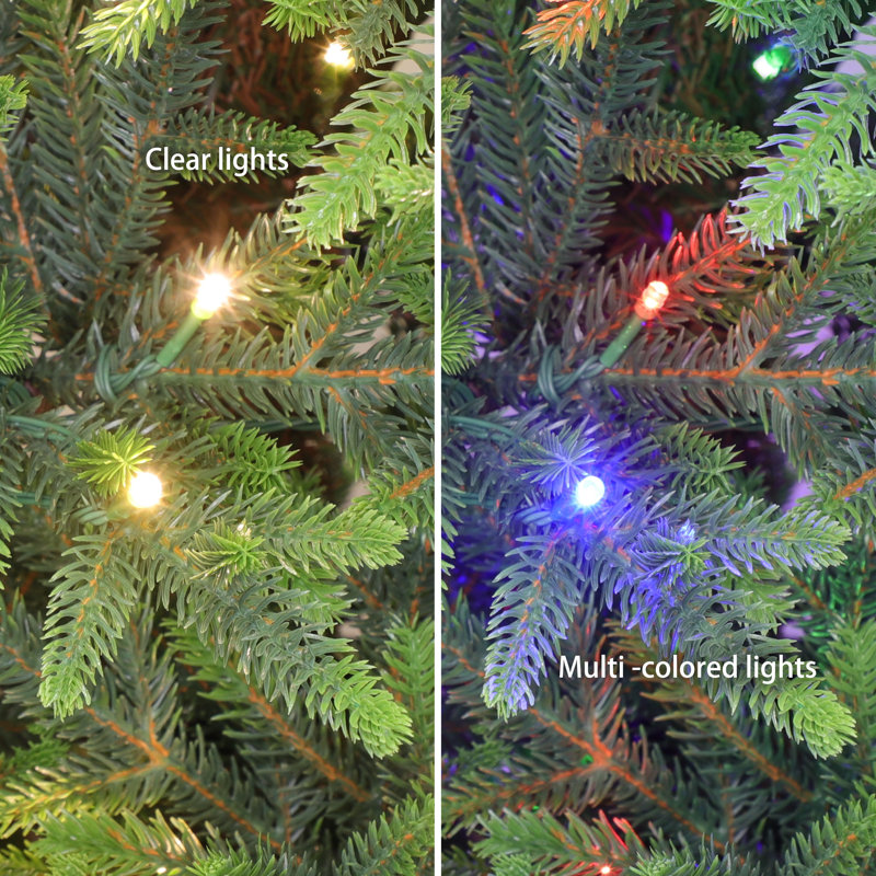 The Holiday Aisle® 7.5 Ft. Pre-Lit Slim Calgary Fir Artificial Tree ...