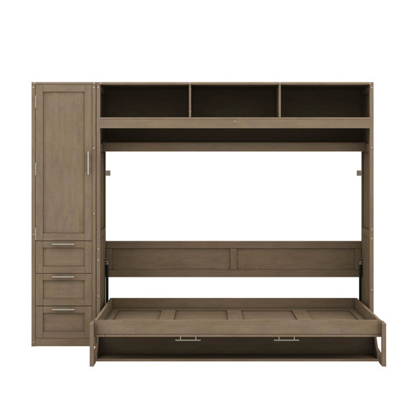 Red Barrel Studio® Full-Sized Murphy Bed With Integrated Wardrobe ...