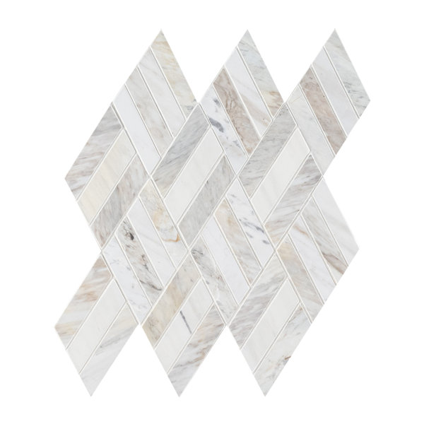 MSI Angora Rhombus 10.83" x 12.45" Polished Marble Mosaic Floor and ...