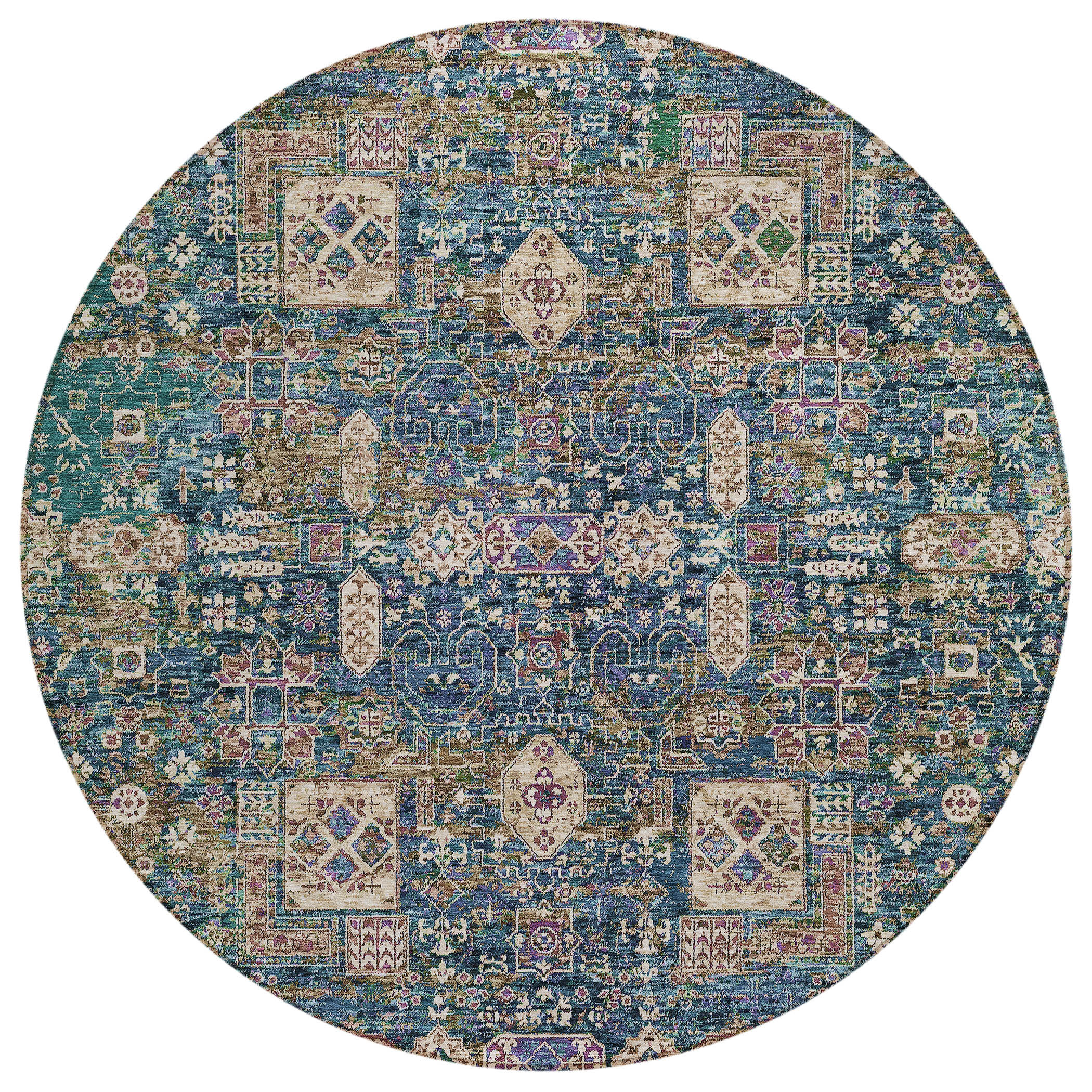 Bungalow Rose Round Heffington Round 8' Indoor/Outdoor Area Rug with ...