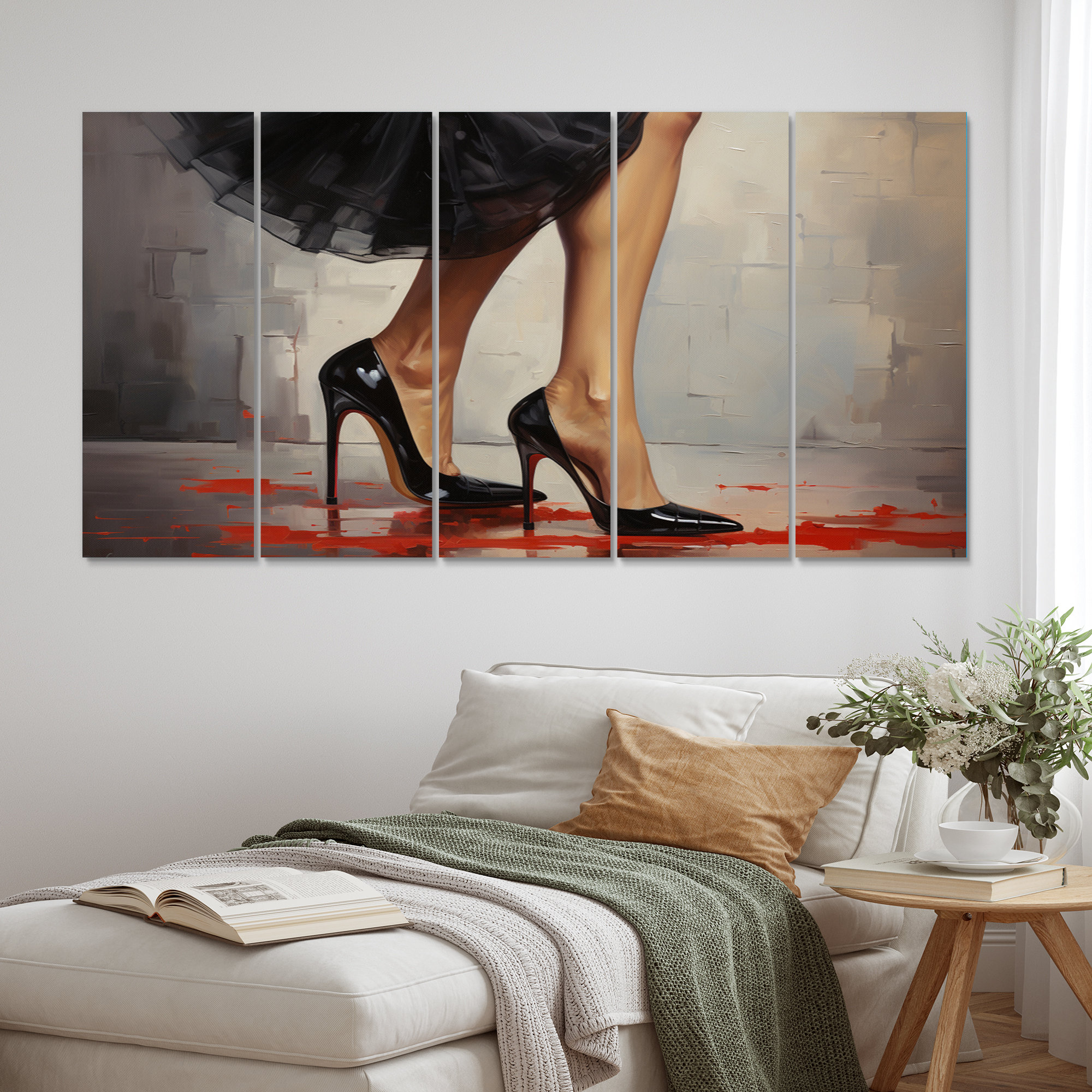 Design Art Fashion Red And Black High Heels Sleek Silhouette VI ...