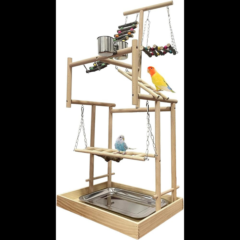 Cozy Oasis 3.11" Wood Bird Play Gym for Floor | Wayfair