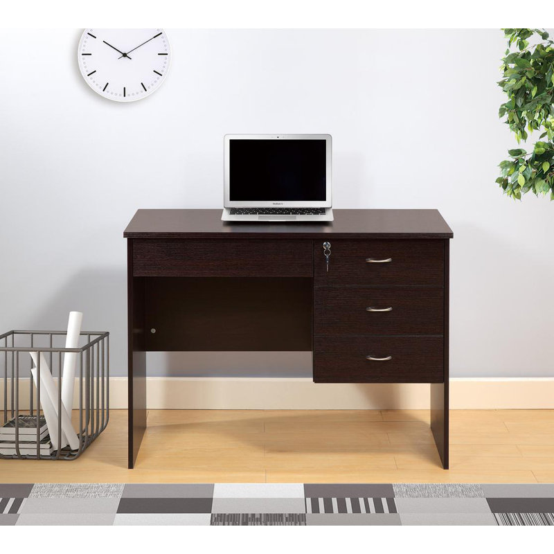 Hokku Designs Espresso Finish Student Desk with Locking Drawers | Wayfair