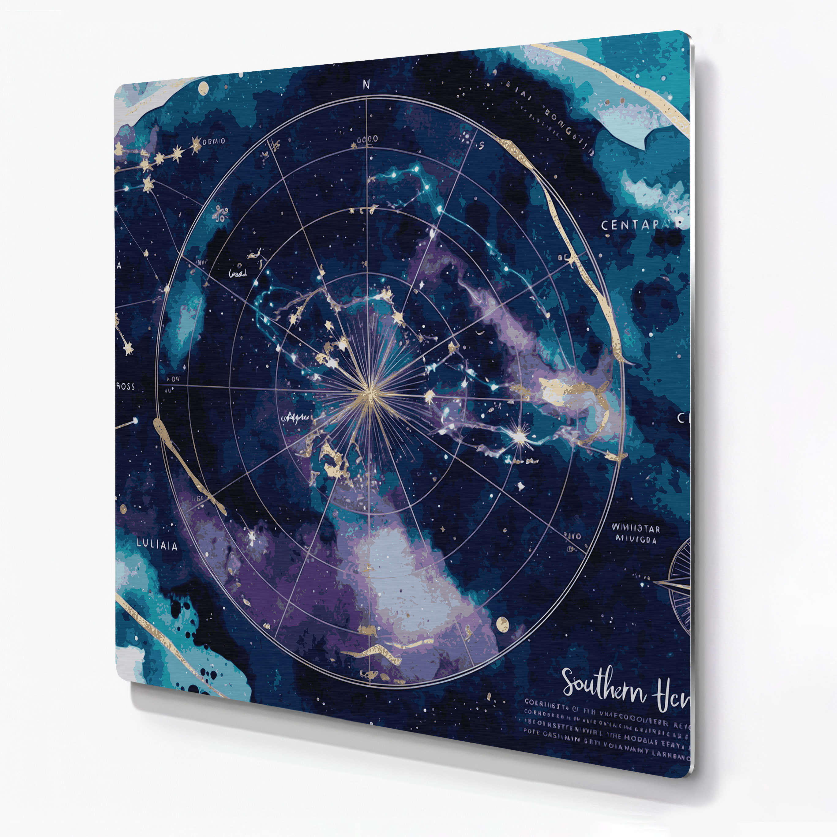 Hokku Designs Space Southern hemisphere star map Blue Metal Wall Art ...
