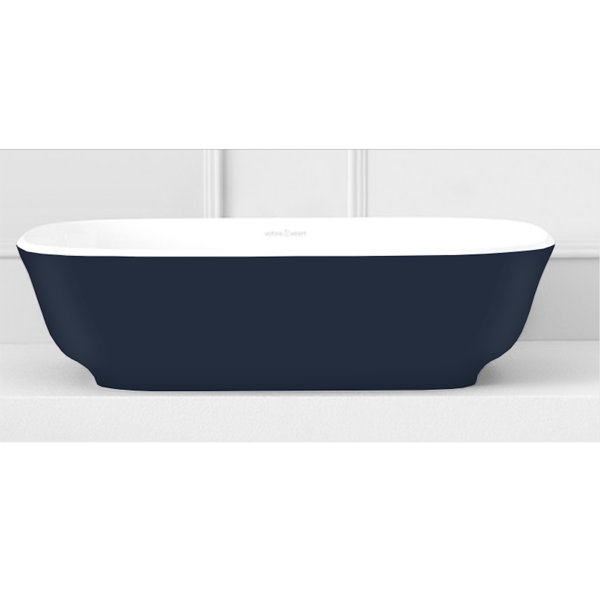 Victoria + Albert Amiata Gloss White/Matte Steel Blue Solid Surface ...