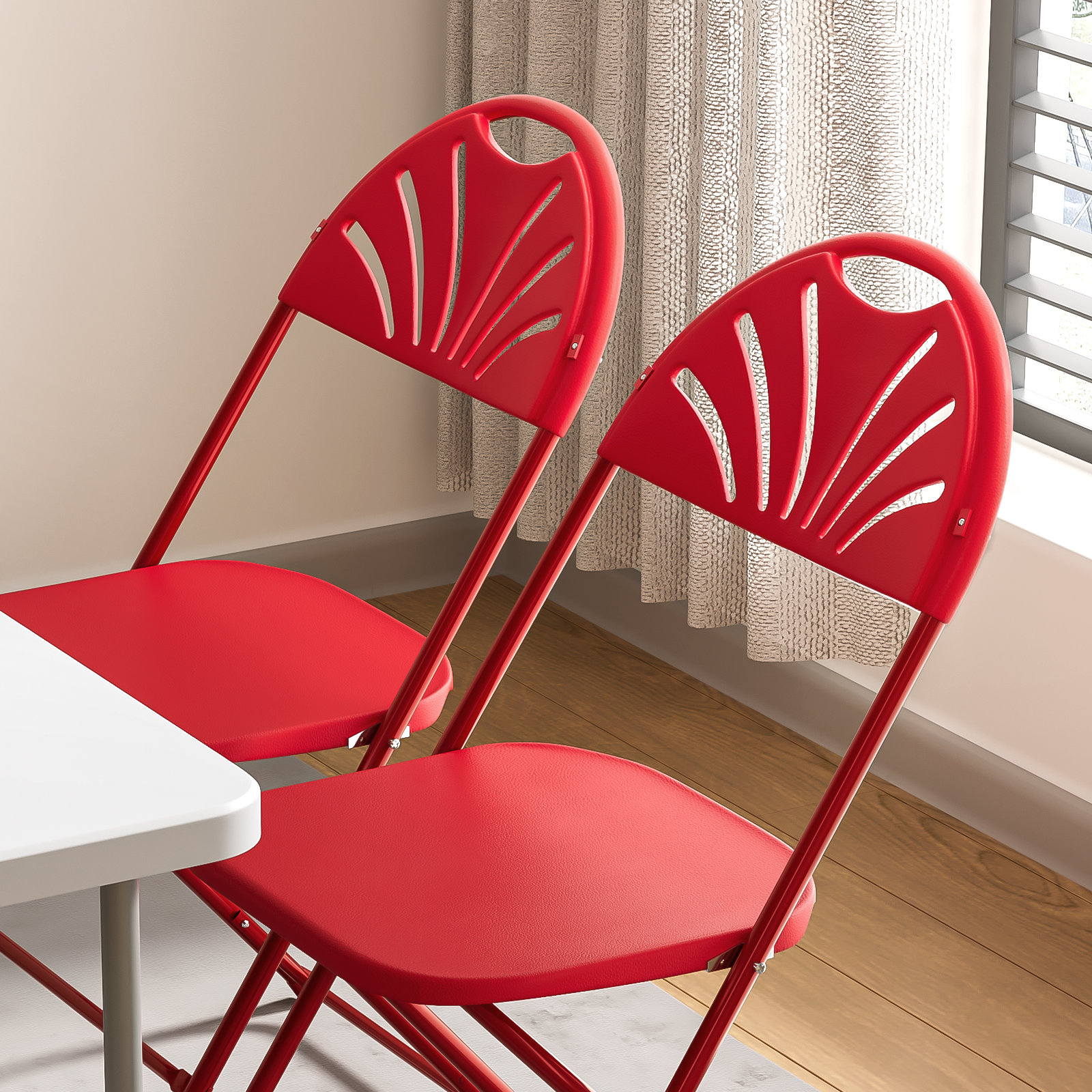 Inbox Zero Kyeden Plastic Folding Chairs, Stackable Commercial Seat ...