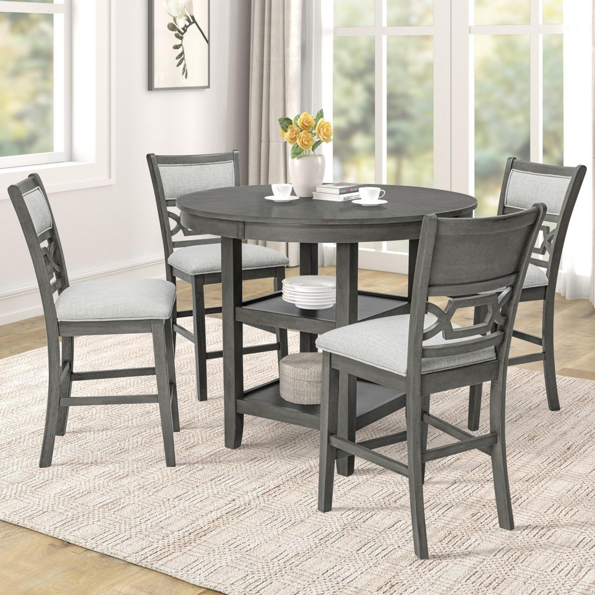 Red Barrel Studio® 5Pc Pub Height Dining Round Table Set | Wayfair