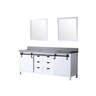 Hokku Designs White Double Bath Vanity 80.08 In. Wide, Grey Quartz Top ...