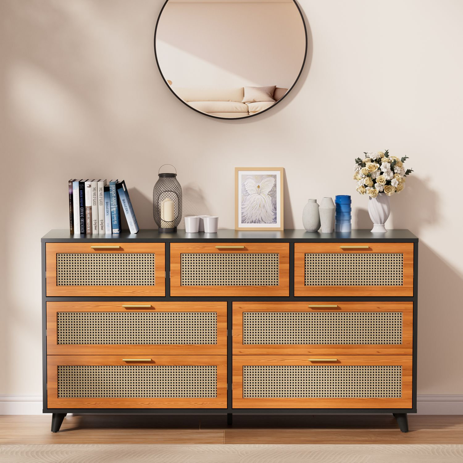Bay Isle Home™ Aksah Rattan Dresser with 7 Drawers - Wayfair Canada