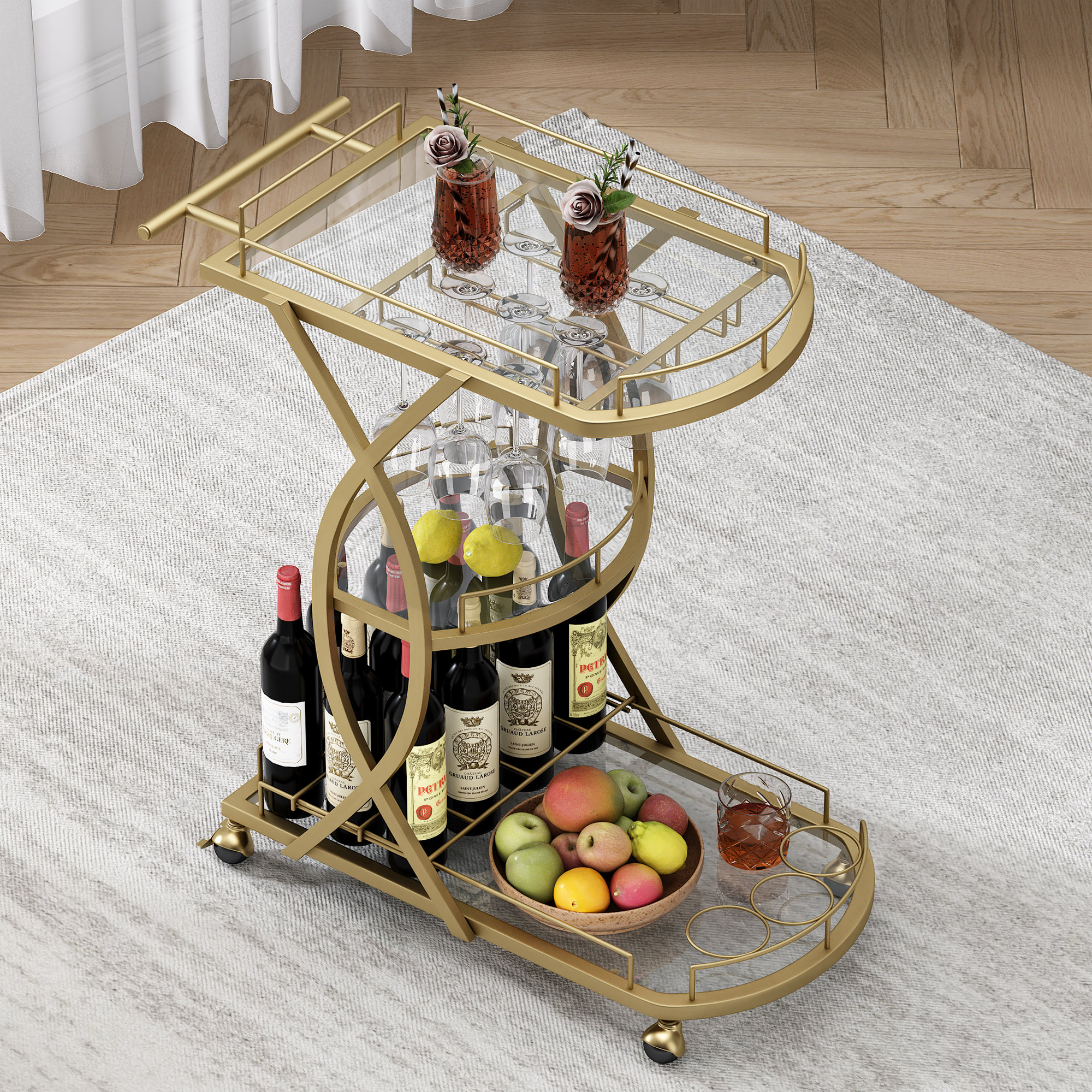 Willa Arlo™ Interiors Bairoil Bar Cart & Reviews | Wayfair