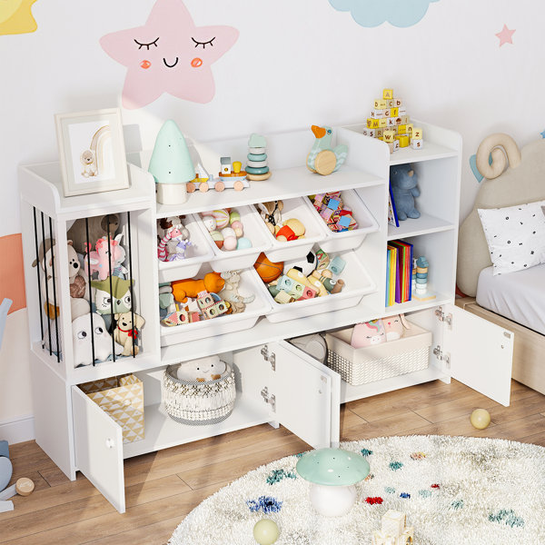 Isabelle & Max™ 55''large Bookcase For Kids With 6 Toy Bins, Toy ...