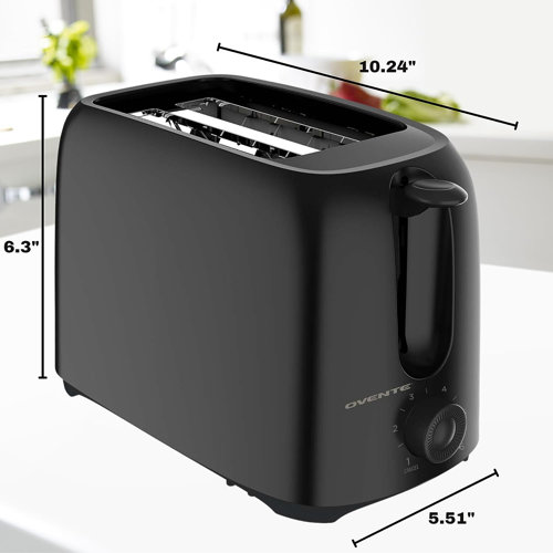 OVENTE Electric 2 Slice Toaster with 6-Shade Settings | Wayfair