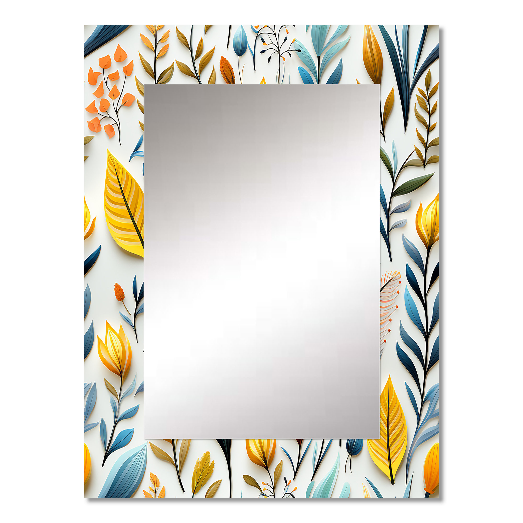 Bay Isle Home™ Botanics Coastal Pattern - Botanical Mirror Wall Decor ...