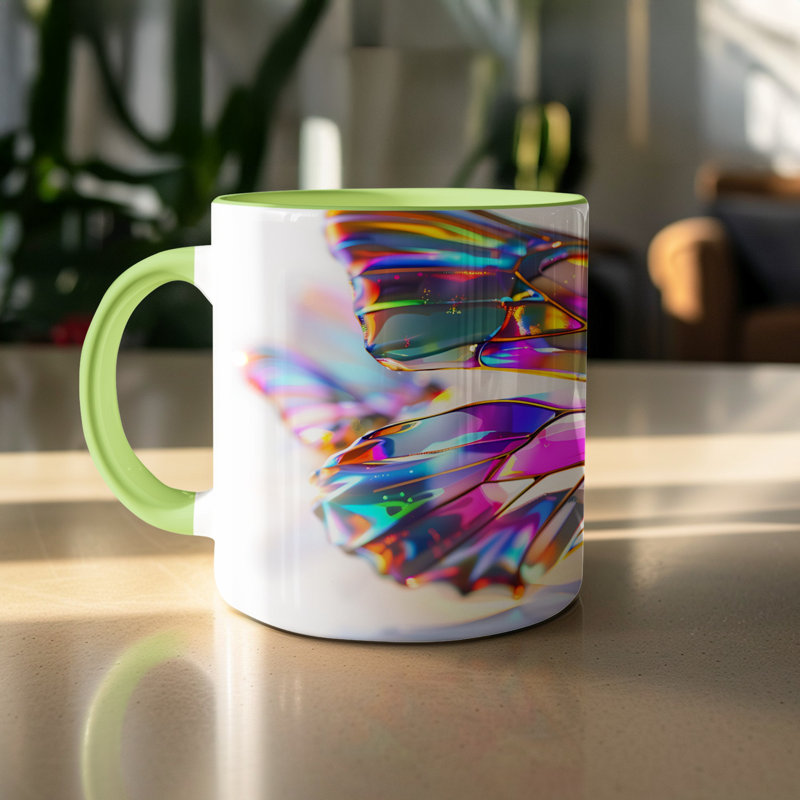 East Urban Home Butterfly Design 11oz Accent Mug – White Ceramic Coffee ...