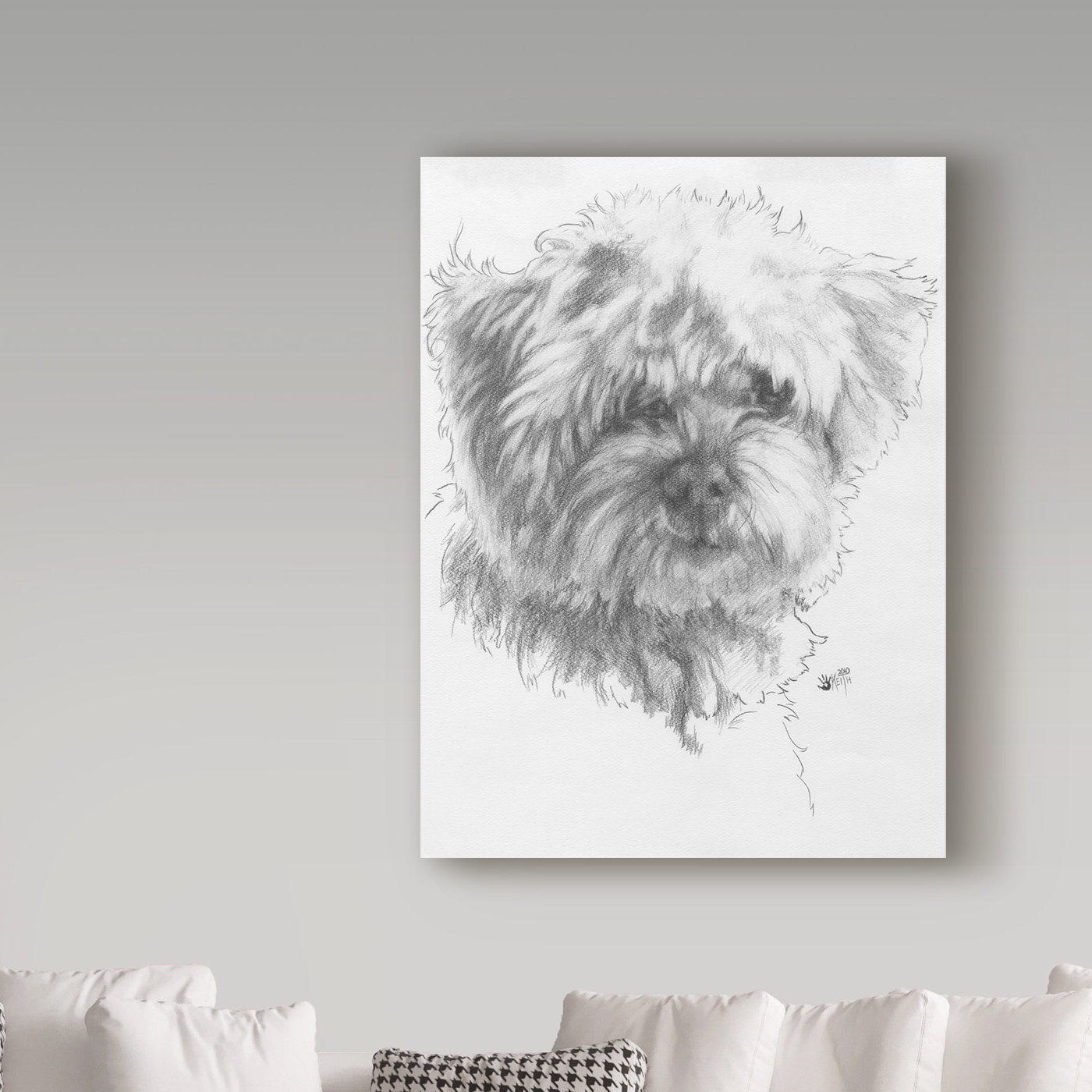 Trademark Fine Art 'Maltipoo' Oil Painting Print on Wrapped Canvas ...