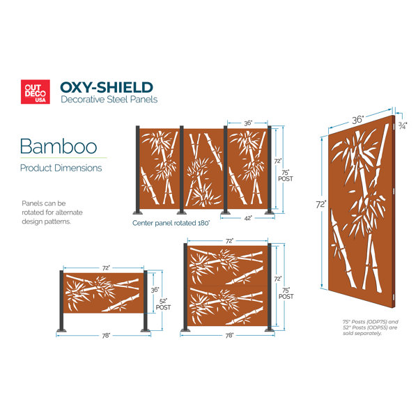 OUTDECO Steel Bamboo Decorative Panel & Reviews | Wayfair
