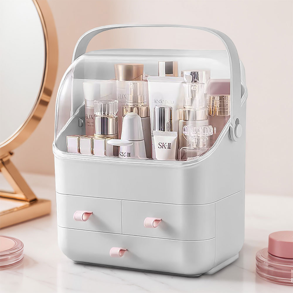 Hokku Designs Hokku Makeup Organizer with 3 Drawers Dust Water Proof ...