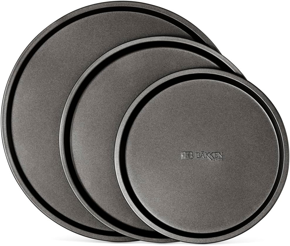 Lifemaster Bakken Swiss Pizza Tray Set 3-Piece – Gray Coating, Non ...