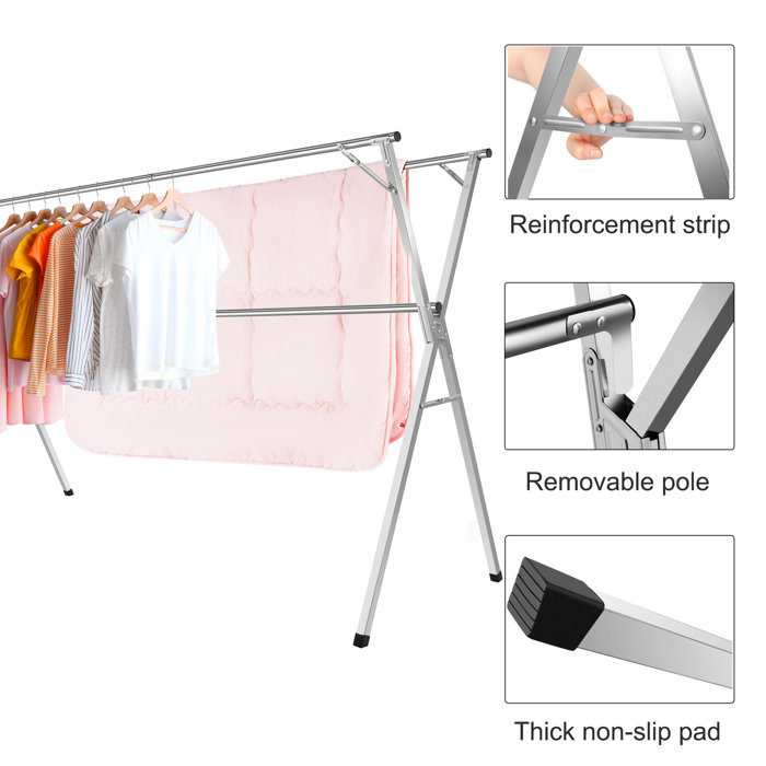 Rebrilliant Stainless Steel Foldable X-Frame Drying Rack | Wayfair