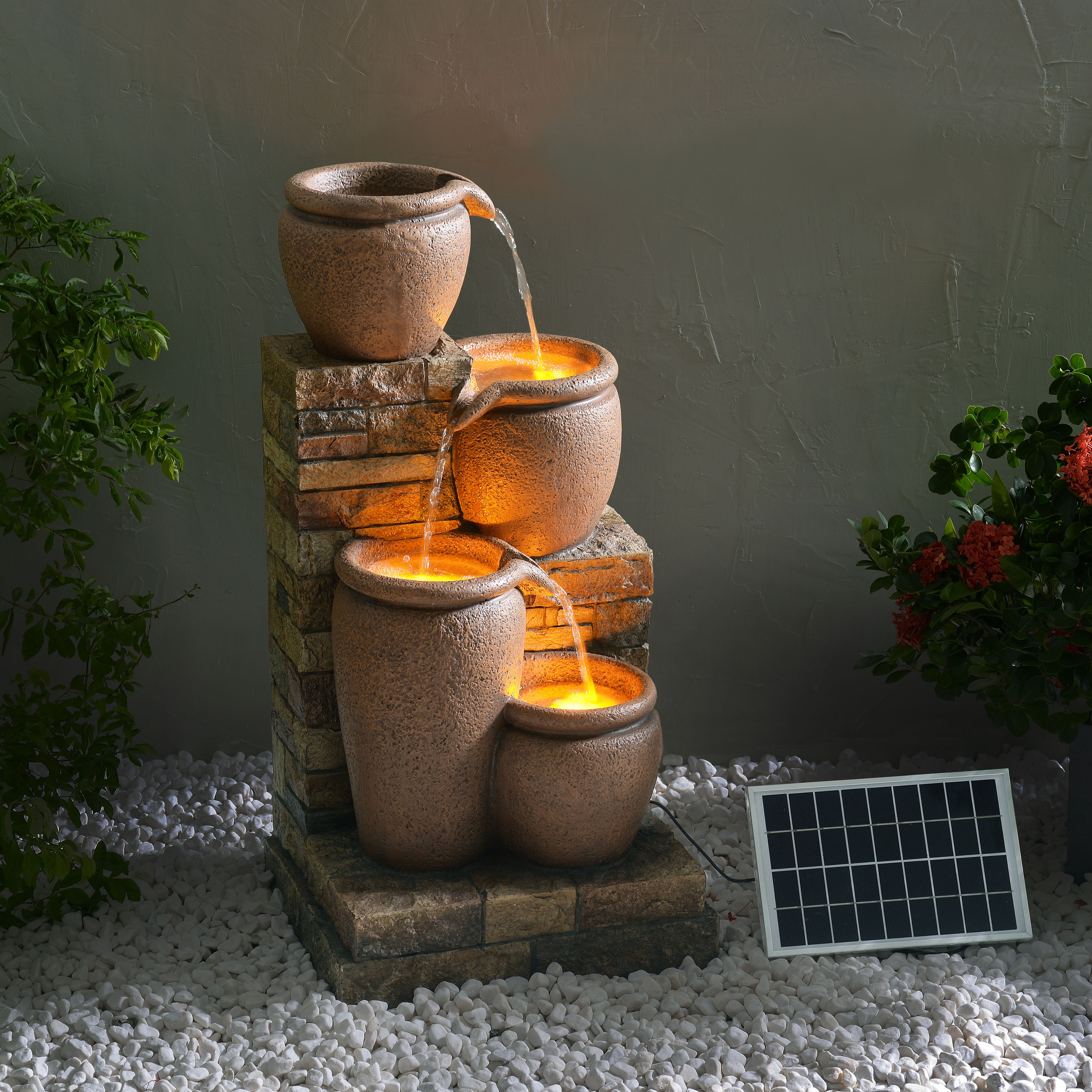 Teamson home Jalijah Solar Fountain with LED Light | Wayfair.co.uk