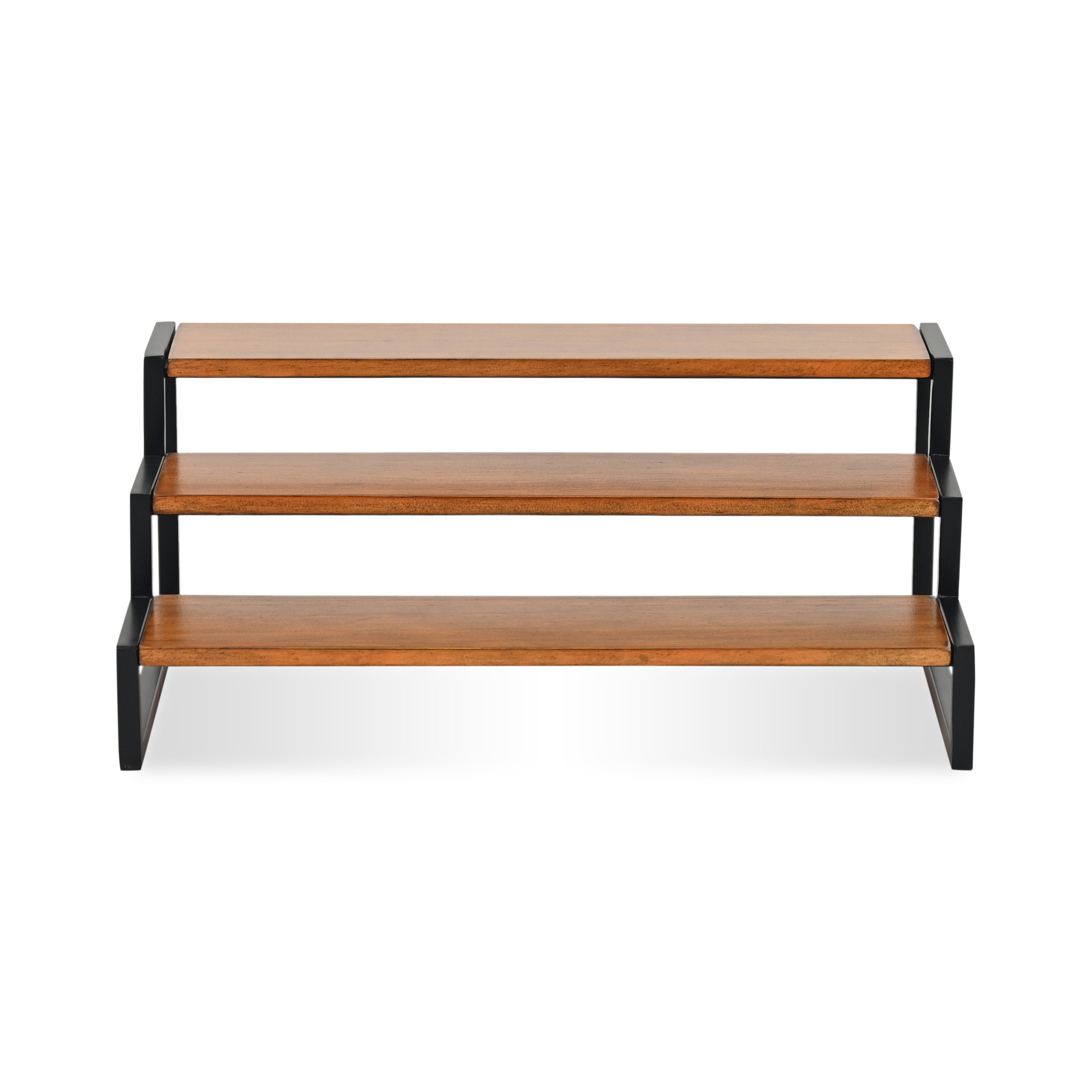 Inbox Zero Brio Wood and Metal Tiered Table Shelf | Wayfair