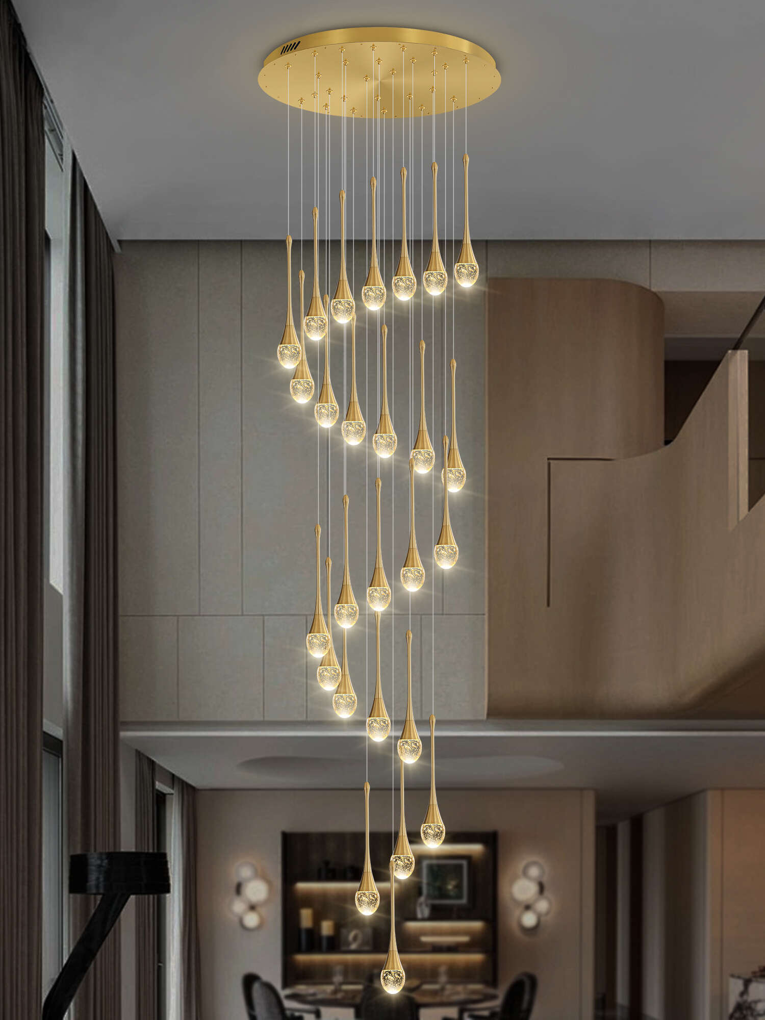 Everly Quinn 138'' Large Chandeliers for Living Room Modern Crystal ...