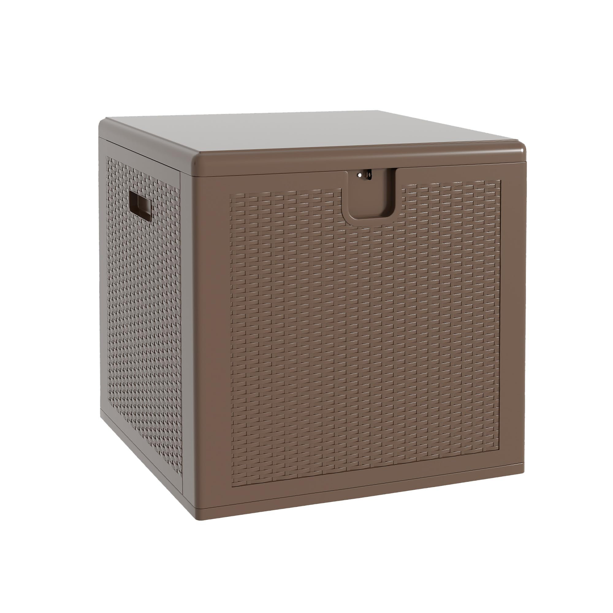 Homhougo 80Gallon Brown Resin Deck Box, Outdoor Storage Box Waterproof ...