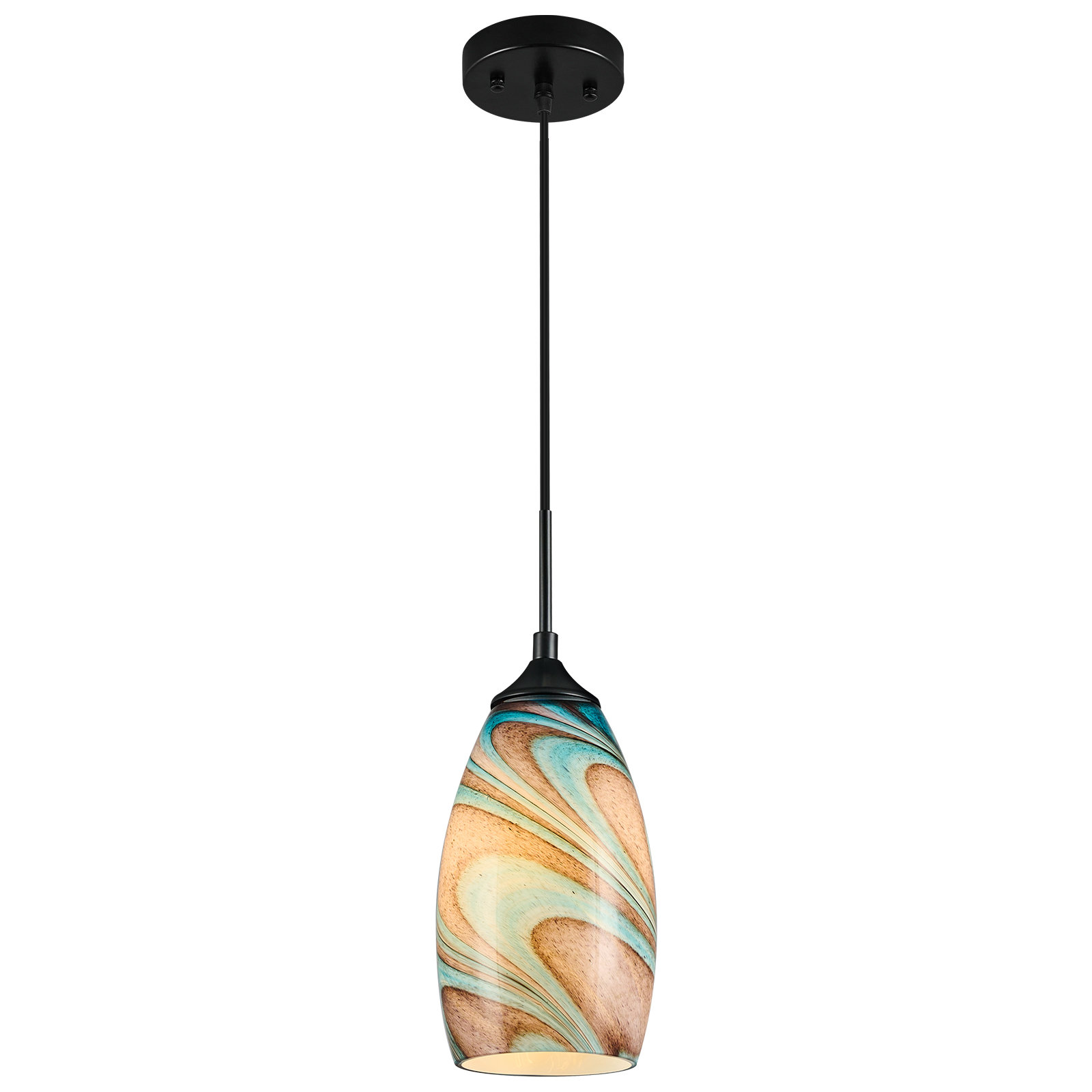 Orren Ellis Modern Glass Pendant Light Ocean Pendant Lights Kitchen ...