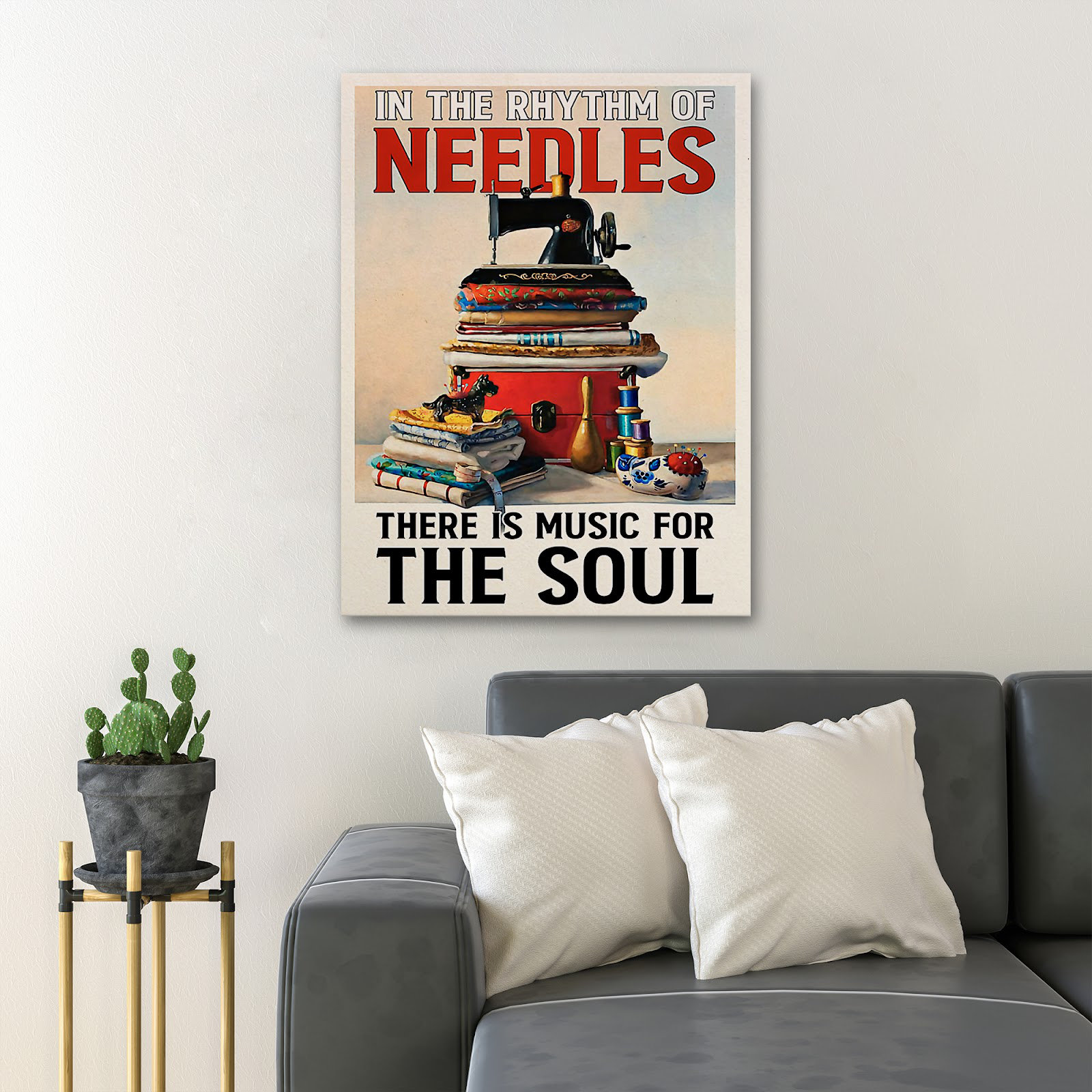 Trinx Sewing Machine With Fabrics - In The Rhythm Of Needles - 1 Piece ...