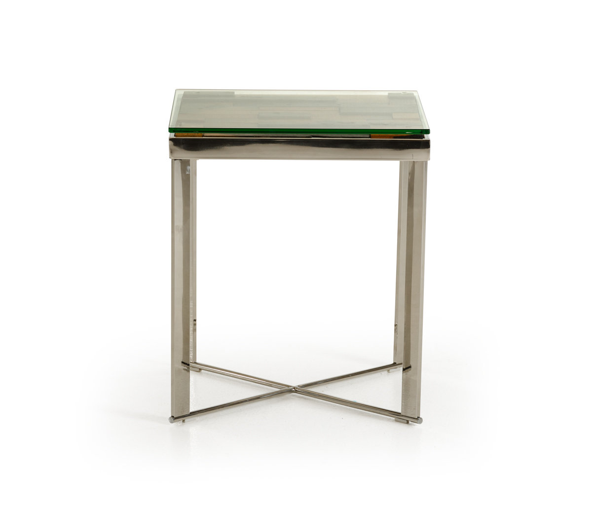 Benjara Cid Glass Frame End Table | Wayfair