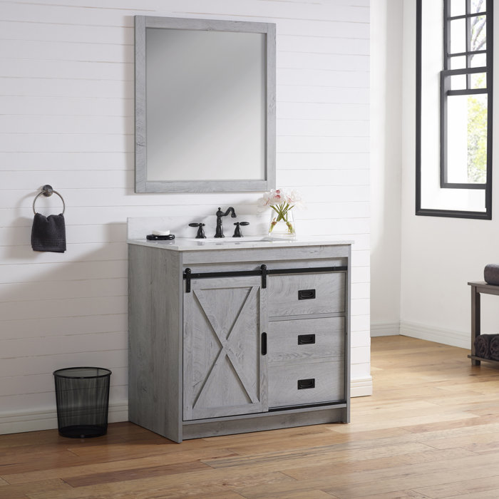 Sand & Stable Jillian 36'' Single Bathroom Vanity with Engineered Stone ...