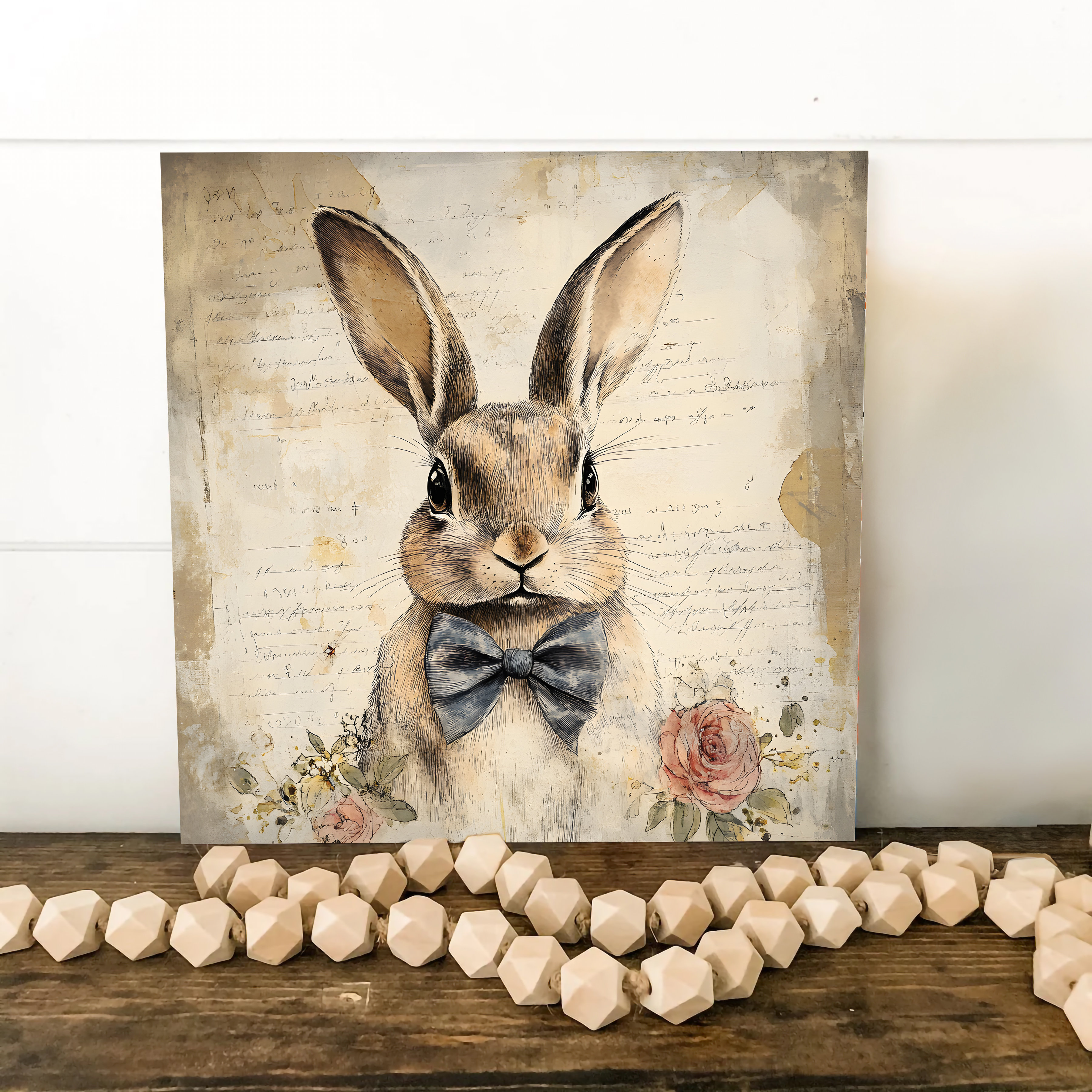 Ophelia & Co. Vintage Easter Bunny Wall Decor Art | UV Print Canvas ...