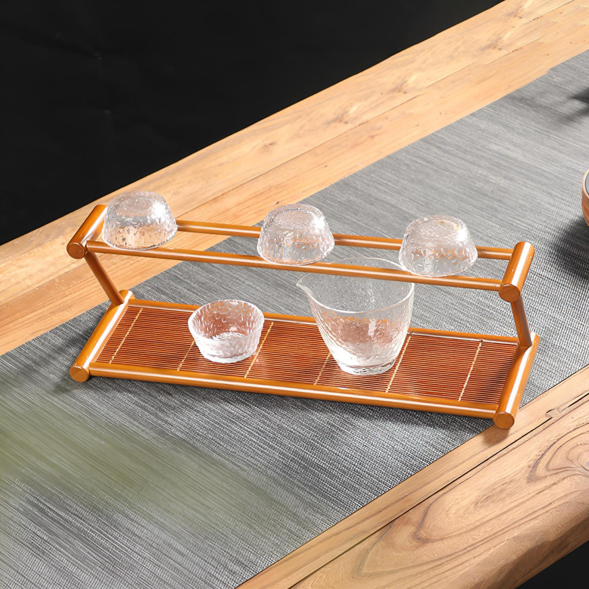 Dakota Fields Handmade Bamboo Drip Cup Holder | Retro Tea Set Storage ...