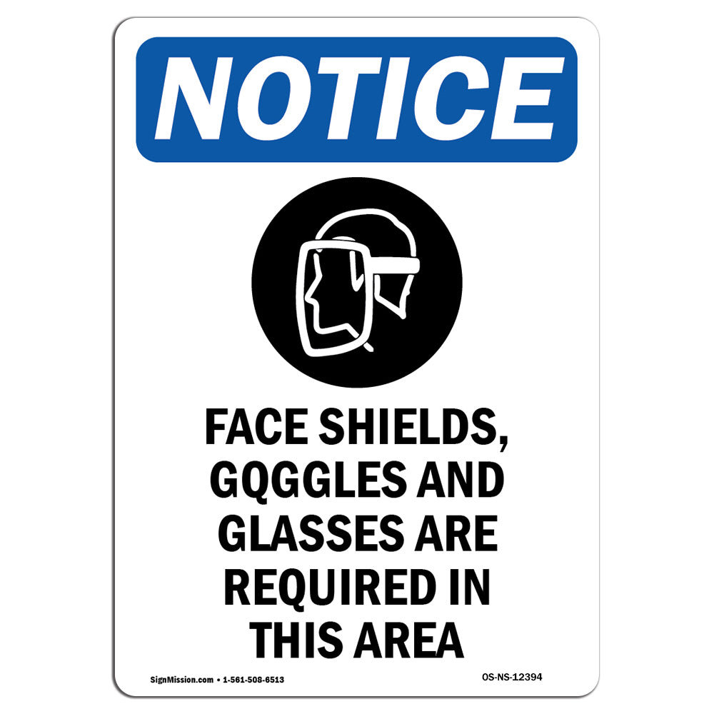 SignMission Face Shields Goggles Sign | Wayfair