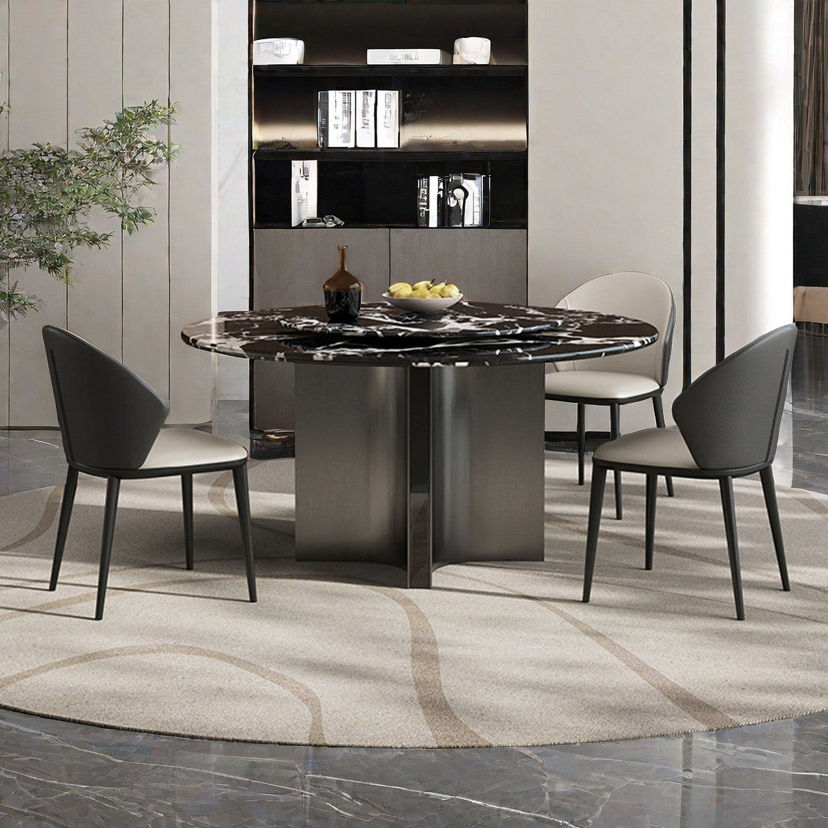 ALLNICEDT Modern Round Faux Marble Dining Table - Wayfair Canada