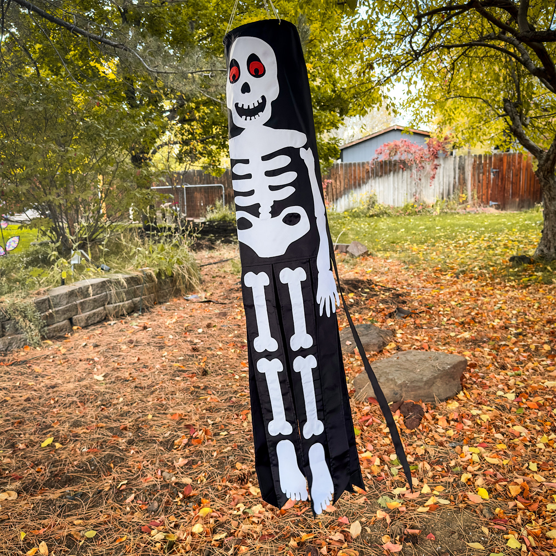 The Holiday Aisle® Lil' Bones Skeleton 3D 40" Windsock - Wayfair Canada