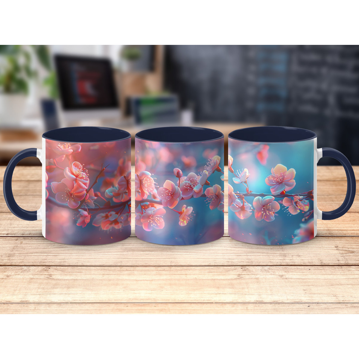 East Urban Home Set of 2 Colourful 3D Design 11oz Accent Mugs – White ...