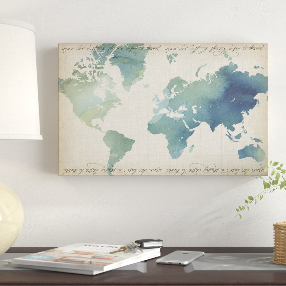 East Urban Home Watercolor World Popp by Grace Popp - Painting Print on ...