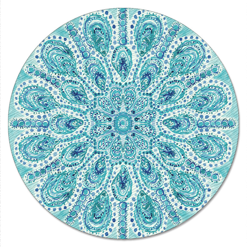 Highland Dunes Schaible Ocean Fantasy 13" Round Glass Lazy Susan ...
