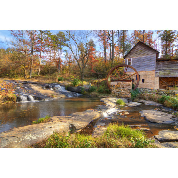 Union Rustic Old Grist Mill - Wrapped Canvas Print | Wayfair.co.uk