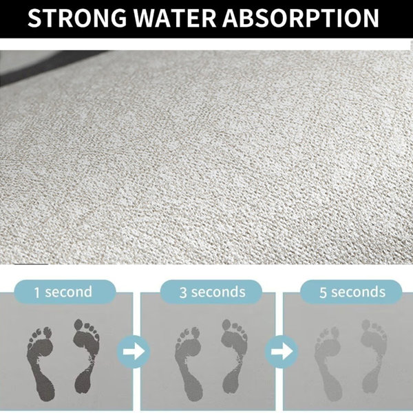Winston Porter Boho Floral Bath Rug Washable Diatomaceous Earth ...