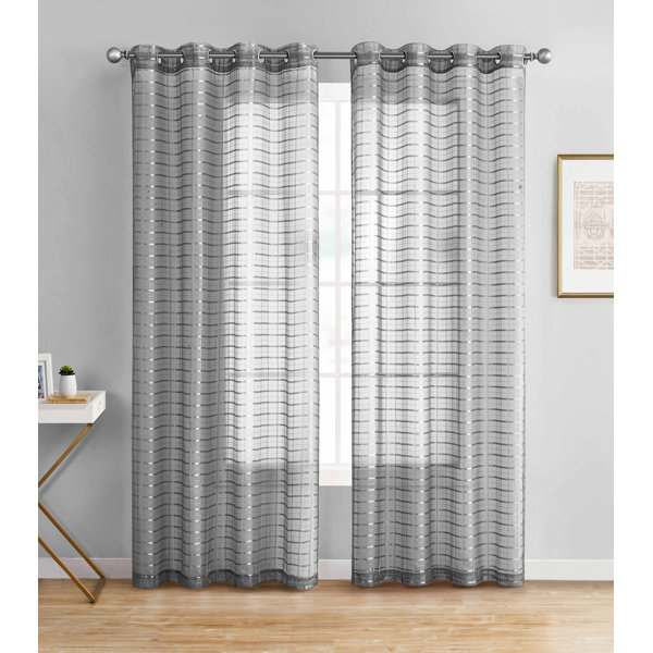 Ebern Designs Bolich Polyester Sheer Curtain Pair | Wayfair