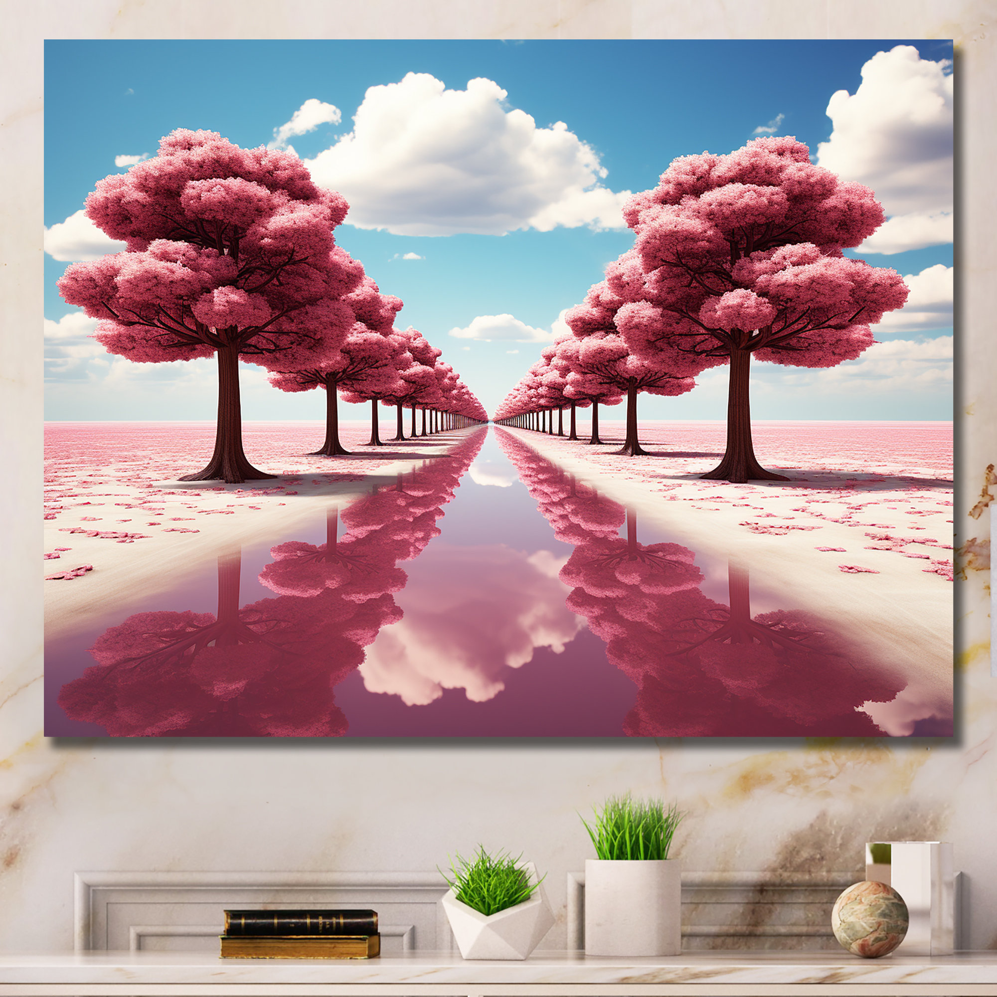 Ebern Designs Pink Tree Path Universe In Parallel - Science Fiction ...