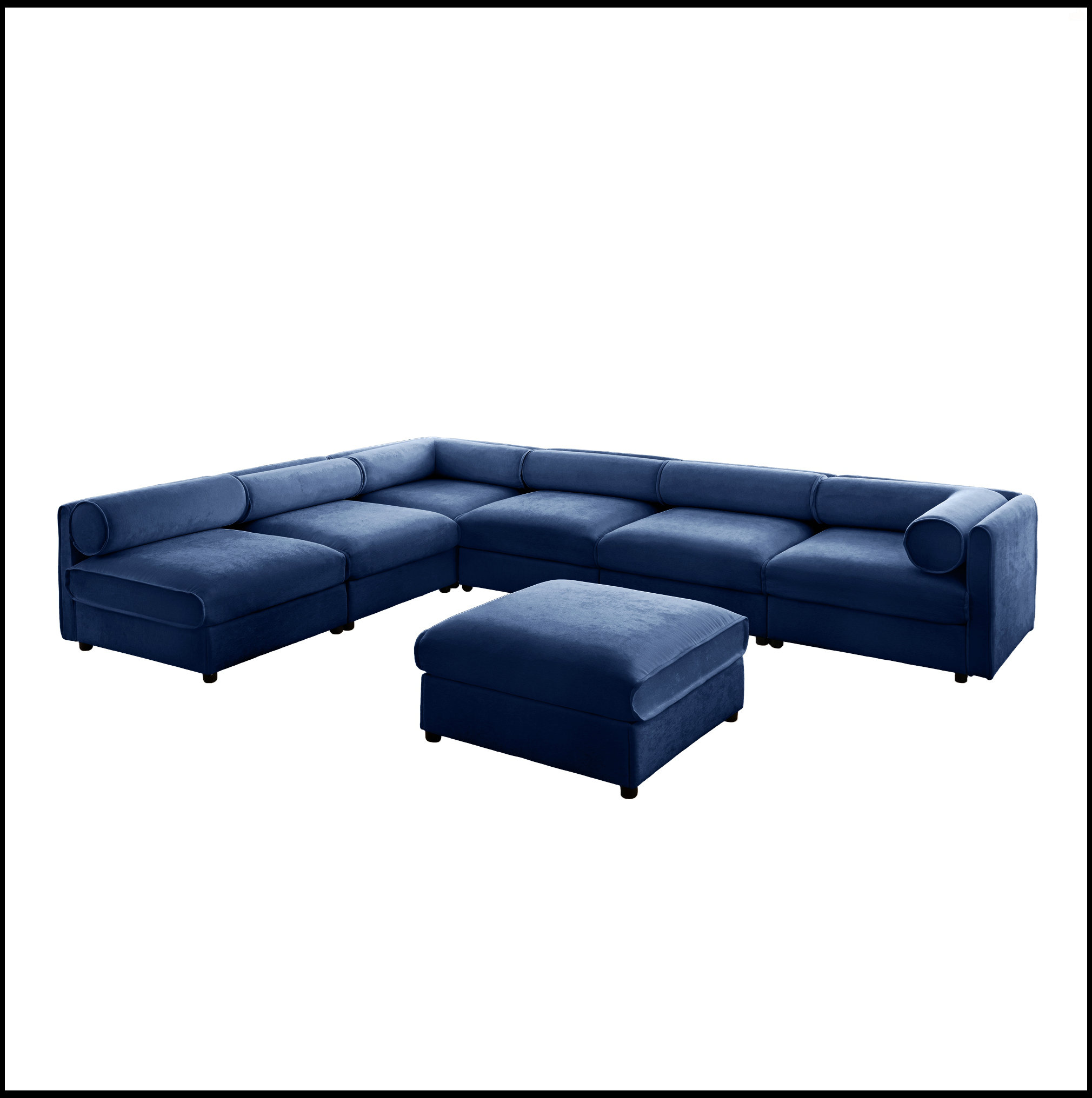 Hokku Designs Modern 6-Piece Modular Sectional Sofa With Storage Soft ...