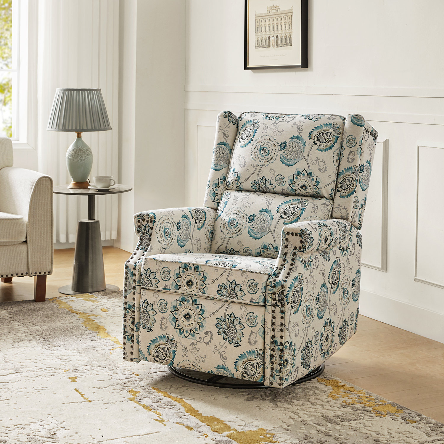 Red Barrel Studio® Sumeet Transitional Upholstered Swivel Rocking ...