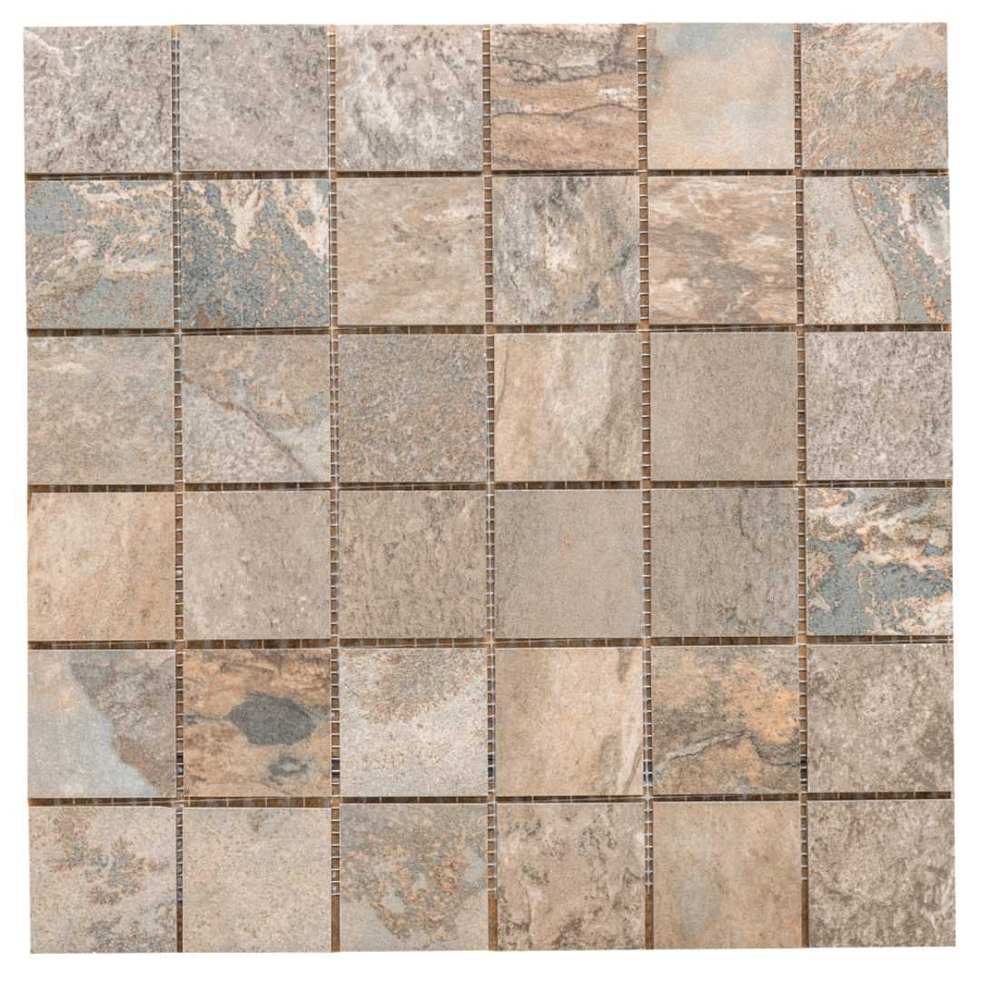 The Tile Life Wells Stone 2" x 2" Porcelain Mosaic Wall and Floor Tile ...