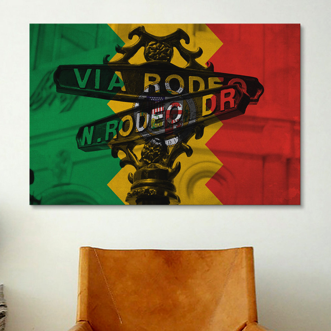 Winston Porter Flags Los Angeles, California "Rodeo Drive" Sign Grunge ...