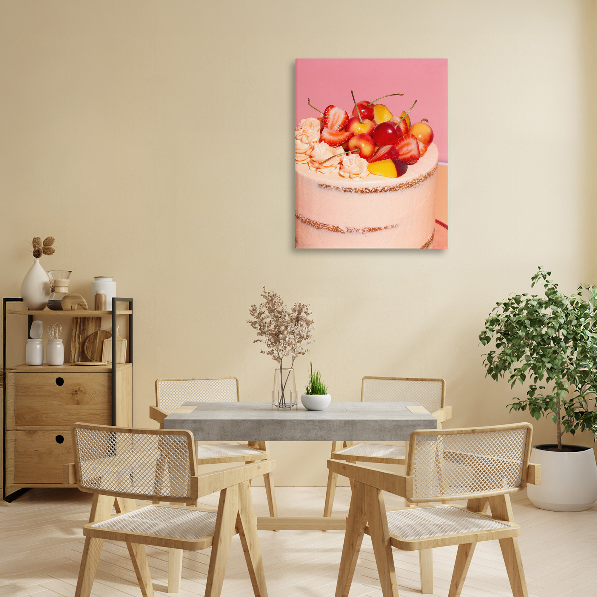 Wrought Studio™ Strawberry Fruit Cake Canvas, design by LISH Creative ...