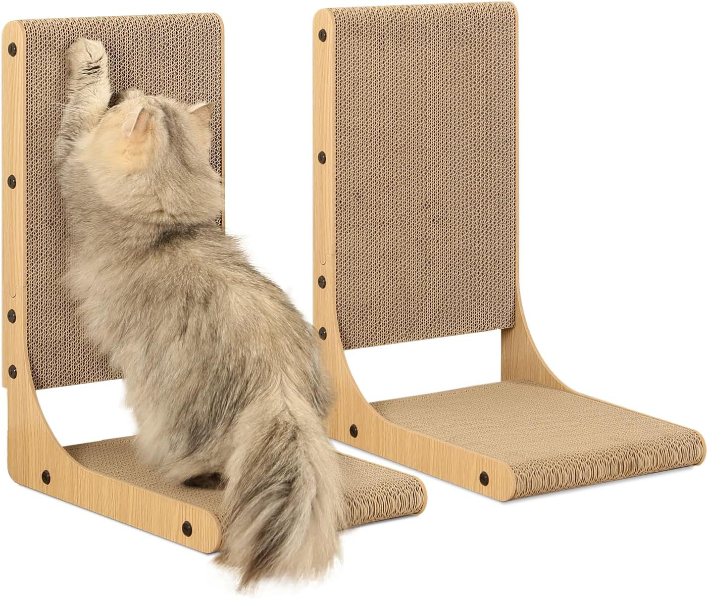 Tucker Murphy Pet™ 2-Pack Cat Scratching Board,Tall Cardboard L Shape ...